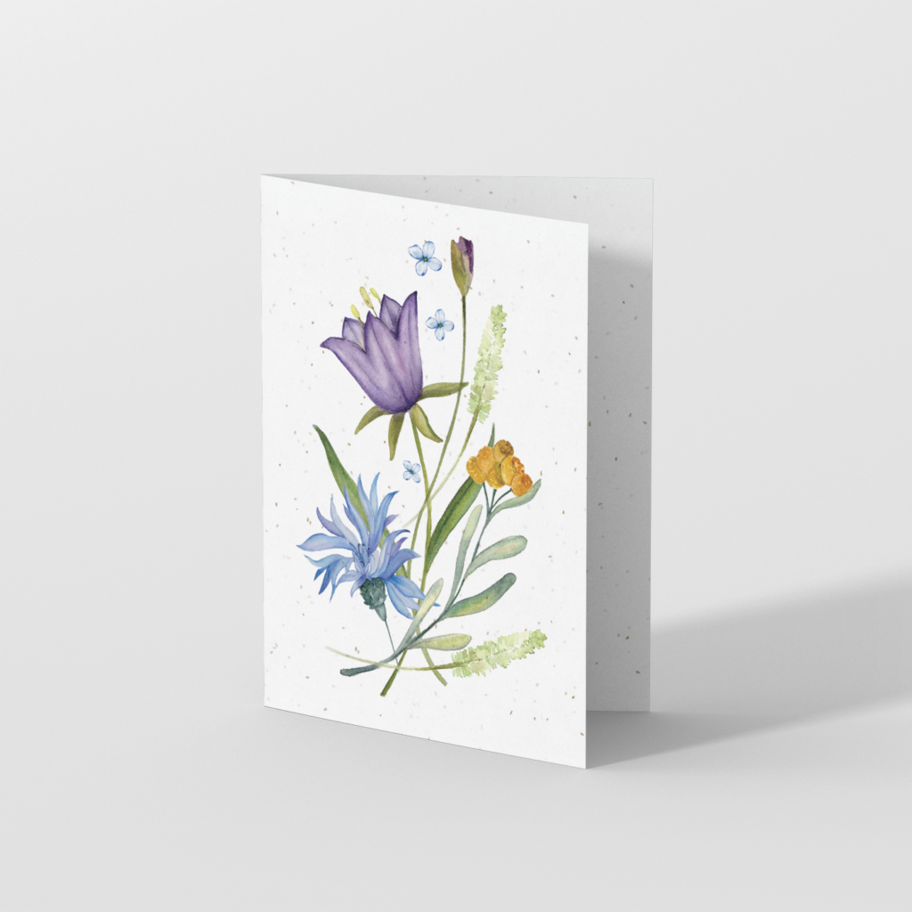 Blomsterkort trykt på frøpapir - dansk virksomhed – hurtig levering